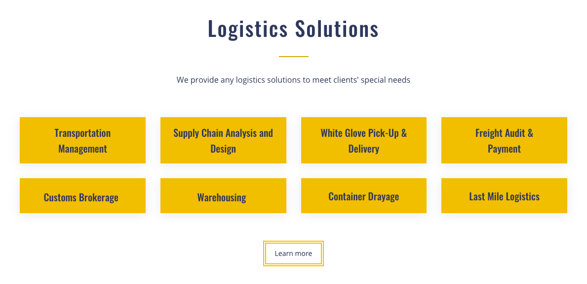 Trucking Logistics Website Templates - Weblium