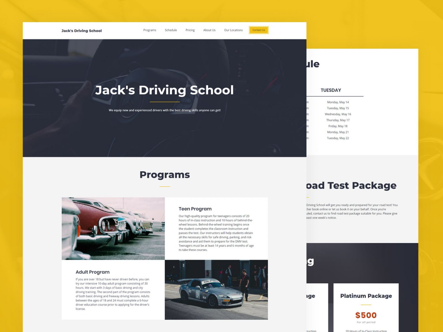 Driving School Website: Create For Free | Weblium