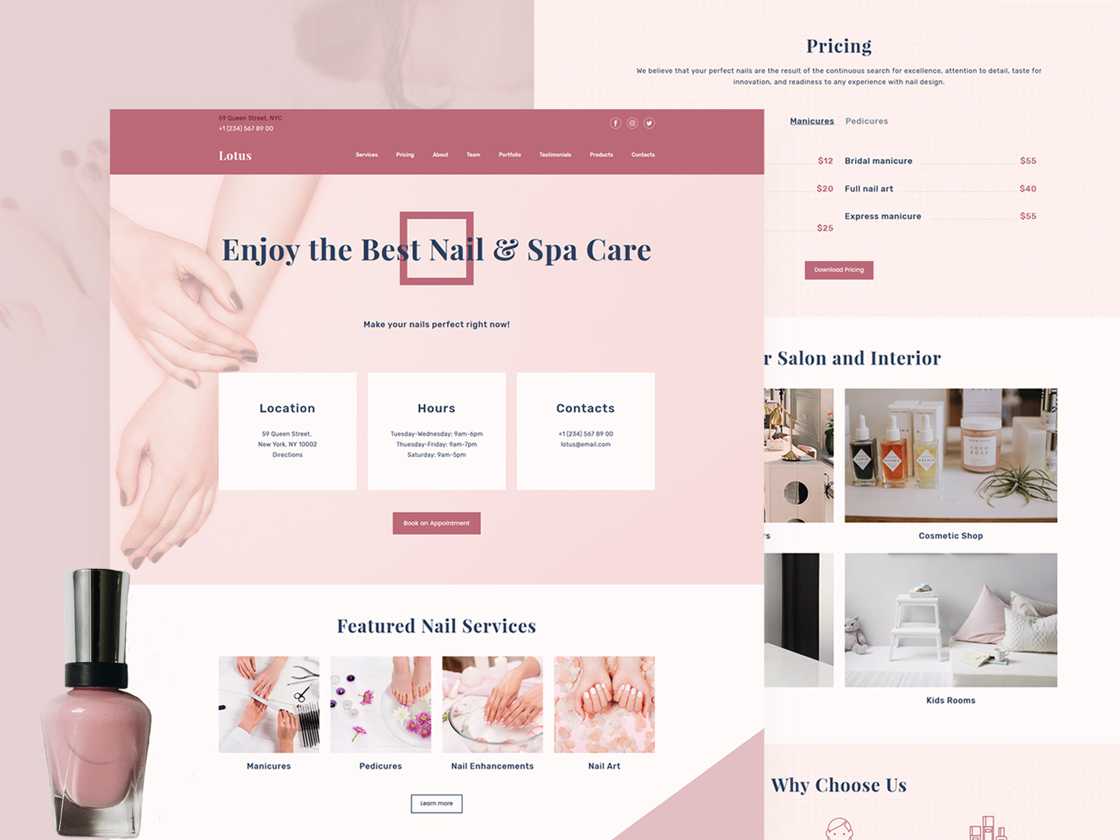 Nail Salon Website Template Weblium