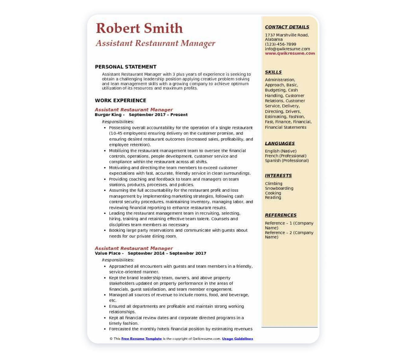 How to Make Your Restaurant Manager Resume Really Effective?