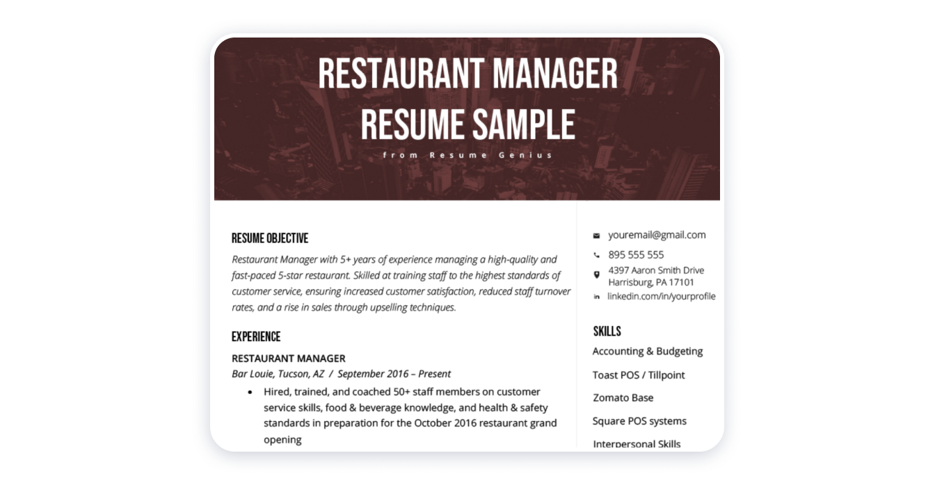 How to Make Your Restaurant Manager Resume Really Effective?