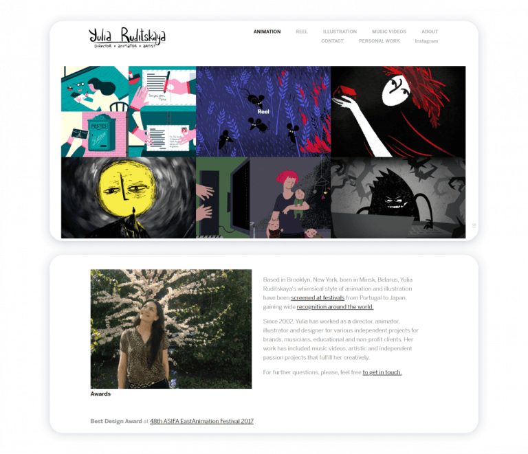 Top 11 Animation Portfolios Examples for Your Inspiration - Weblium Blog