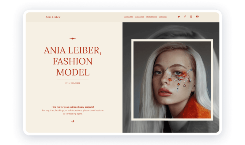Best Model Portfolio Examples in 2025 | Weblium
