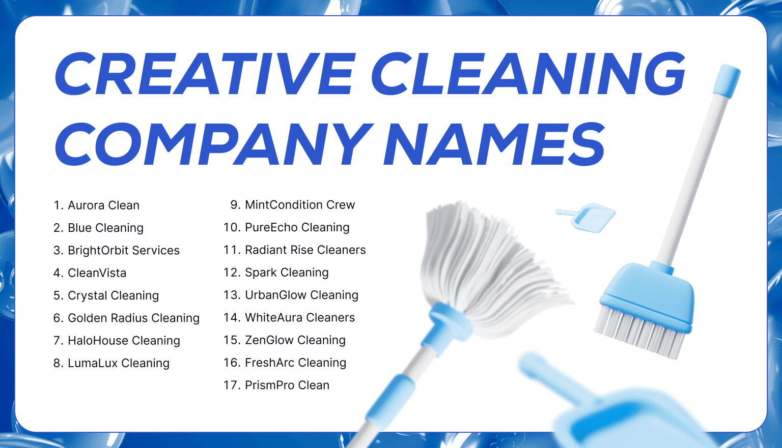 500+ Creative Cleaning Company Names Ideas & Business Tips - Weblium Blog